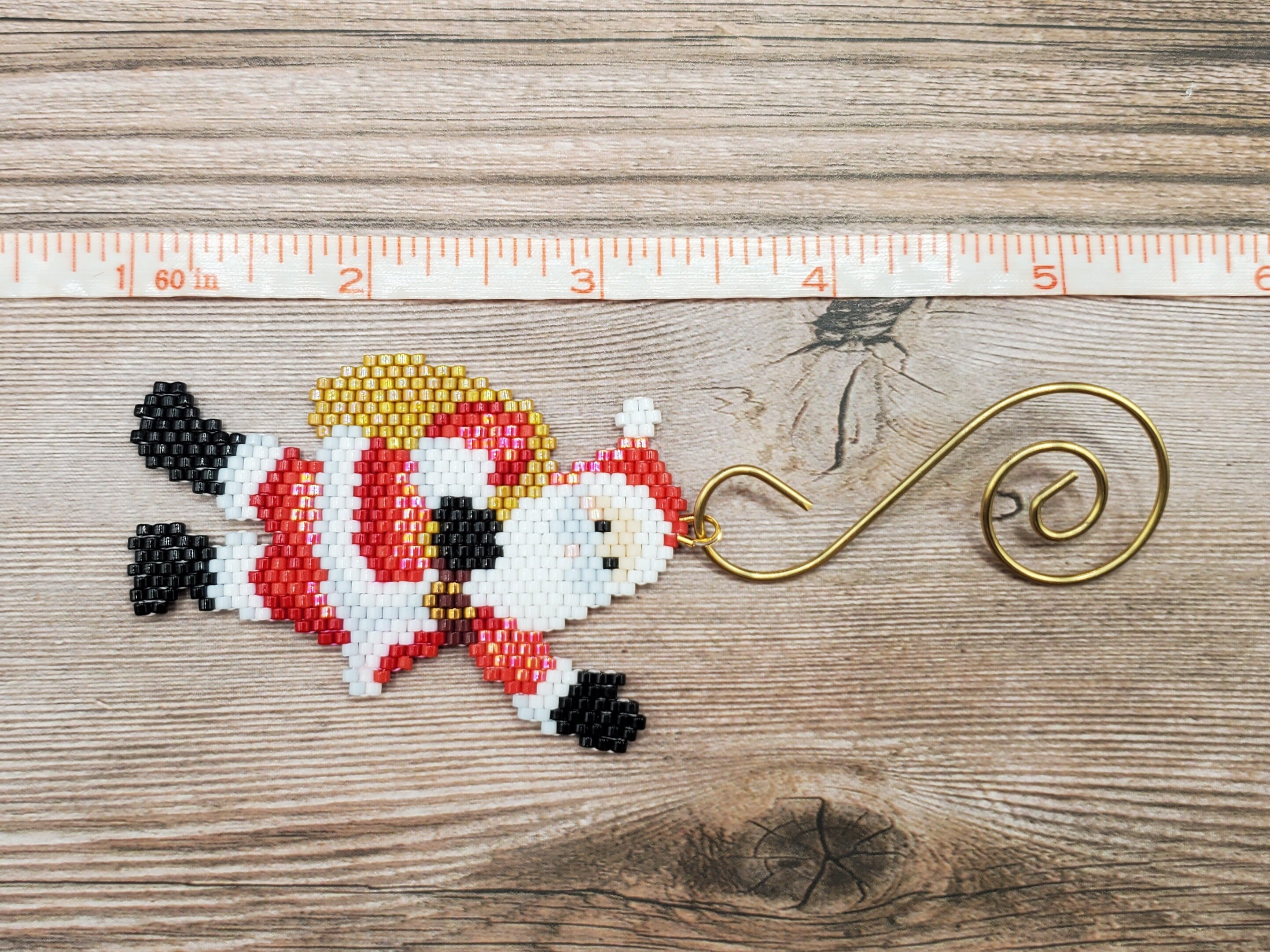Waving Santa Brick Stitch Ornament, Red and White, Cute Christmas Gift ...