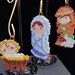 Nativity Set of Ornaments, Mary, Joseph, and Baby Jesus, Beaded Brick ...