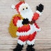 Waving Santa Brick Stitch Ornament, Red and White, Cute Christmas Gift ...