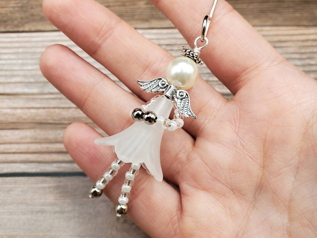 Beaded Angel Ornament, White and Silver, Cute, Sweet, and Simple ...