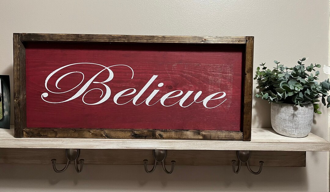 Believe Wooden Sign - Etsy