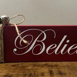 Believe Wooden Sign With Bells - Etsy