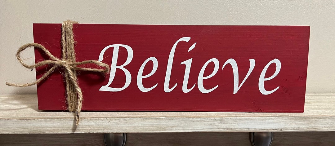 Believe Wooden Sign - Etsy