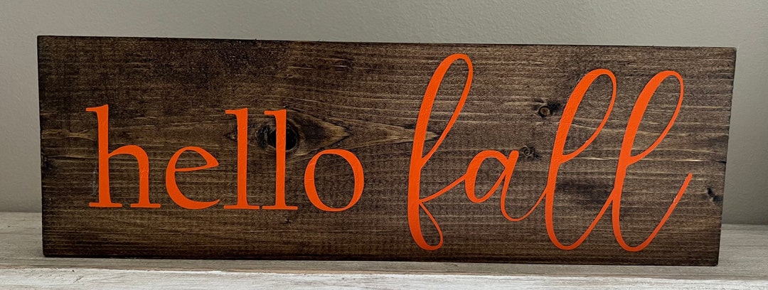 Hello Fall Wooden Sign - Etsy