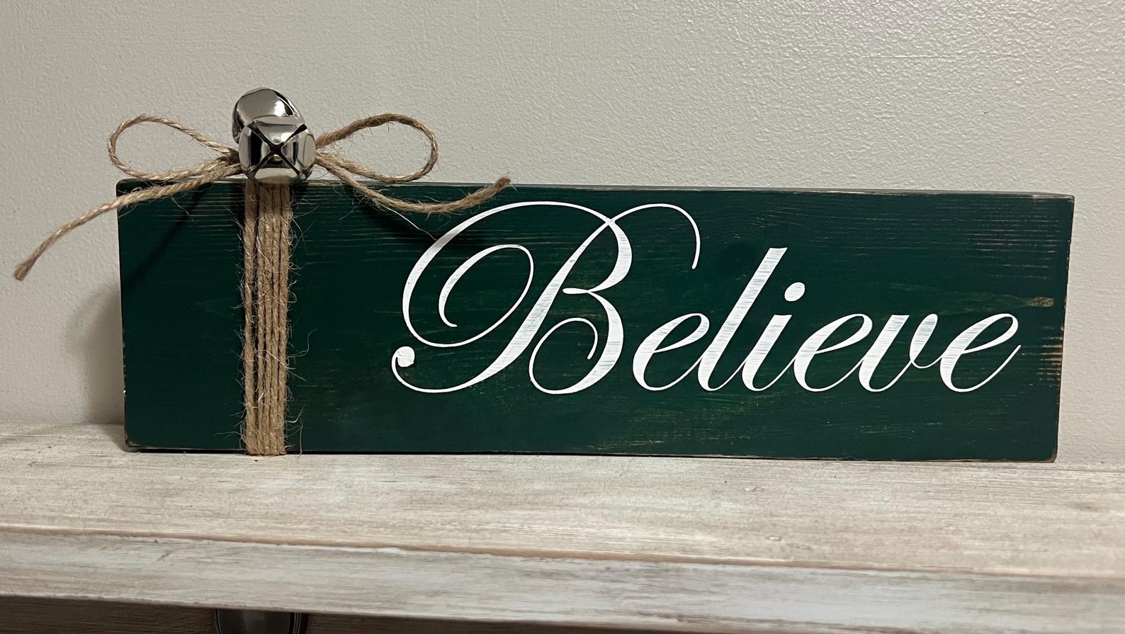 Believe Wooden Sign With Bells - Etsy