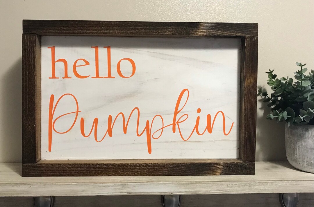 Hello Pumpkin Wooden Sign - Etsy