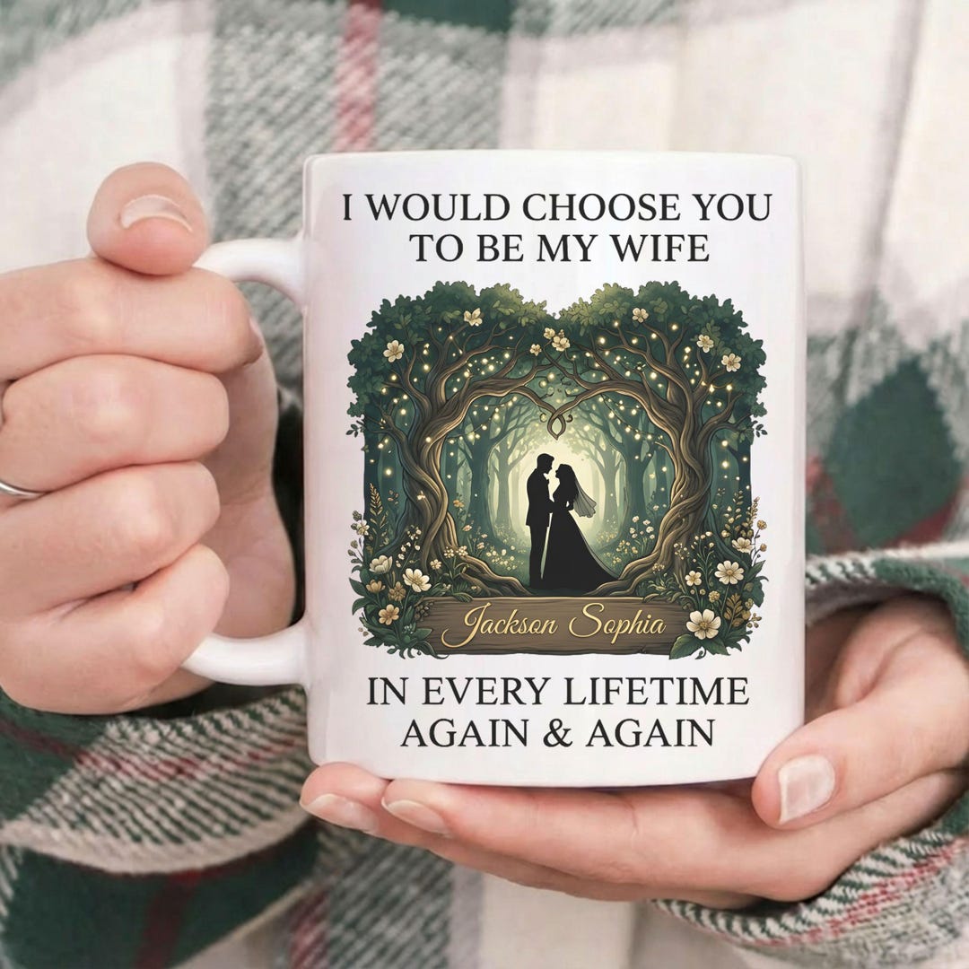 Enchanted Forest Wife Mug, Personalized Anniversary Gift, Custom Couple ...