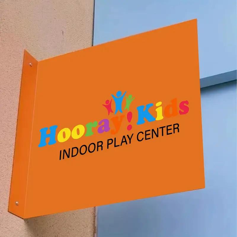 Custom Double-sided Metal Hanging Sign for Business Logo & Name Display ...