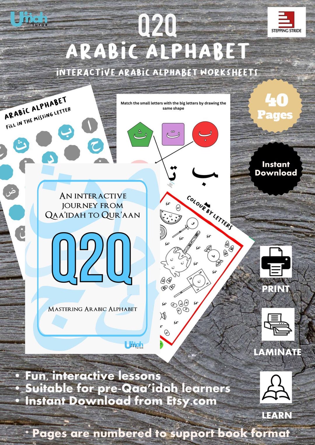 Q2Q - Mastering the Arabic Alphabet - Etsy