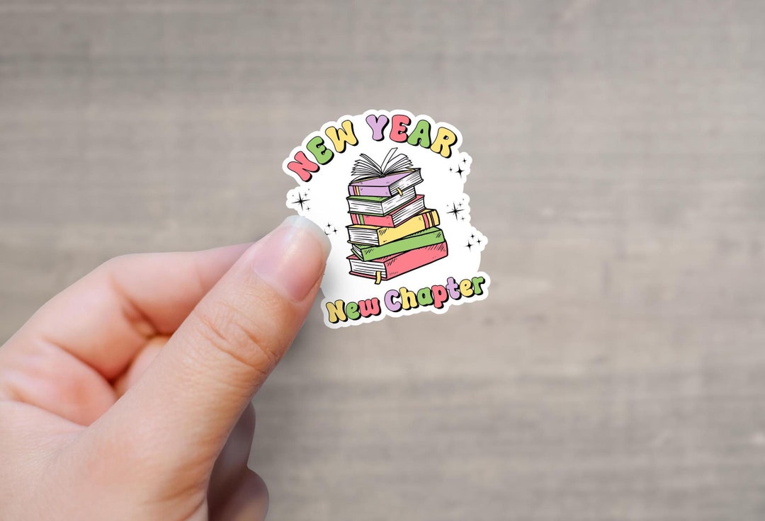 New Year New Chapter Sticker | Christmas Book Sticker | New Year ...