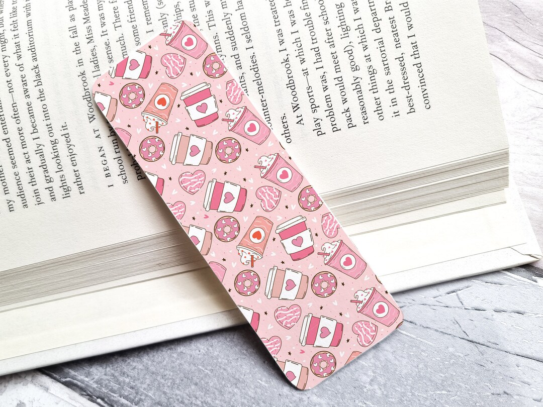 Donuts and Coffee Bookmark | Pretty Bookmark | Cute Bookmark | Bookmark ...