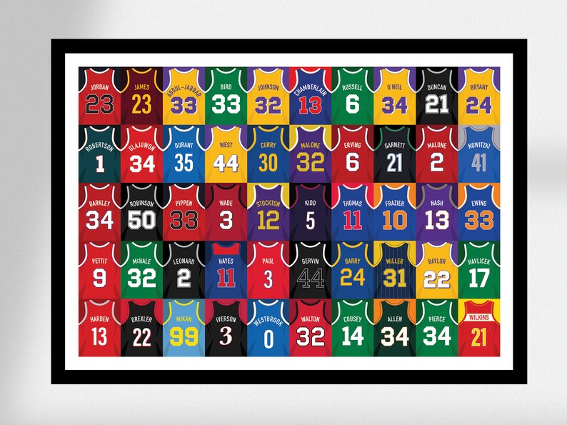 Basketball Goats Poster: the 50 Greatest Basketball Players - Etsy UK