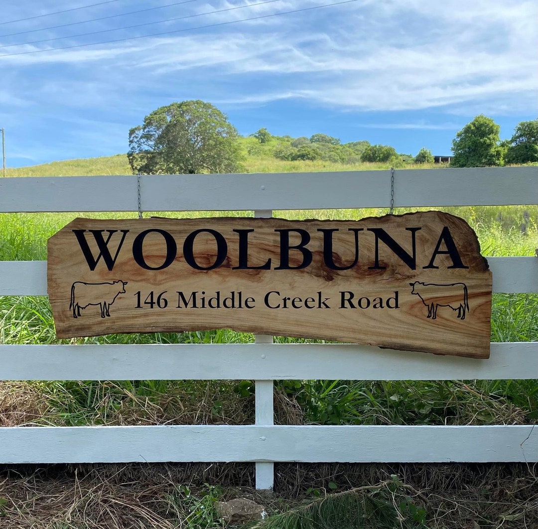 Custom Live Edge Wood Sign: Handcrafted Business or Property Plaque ...