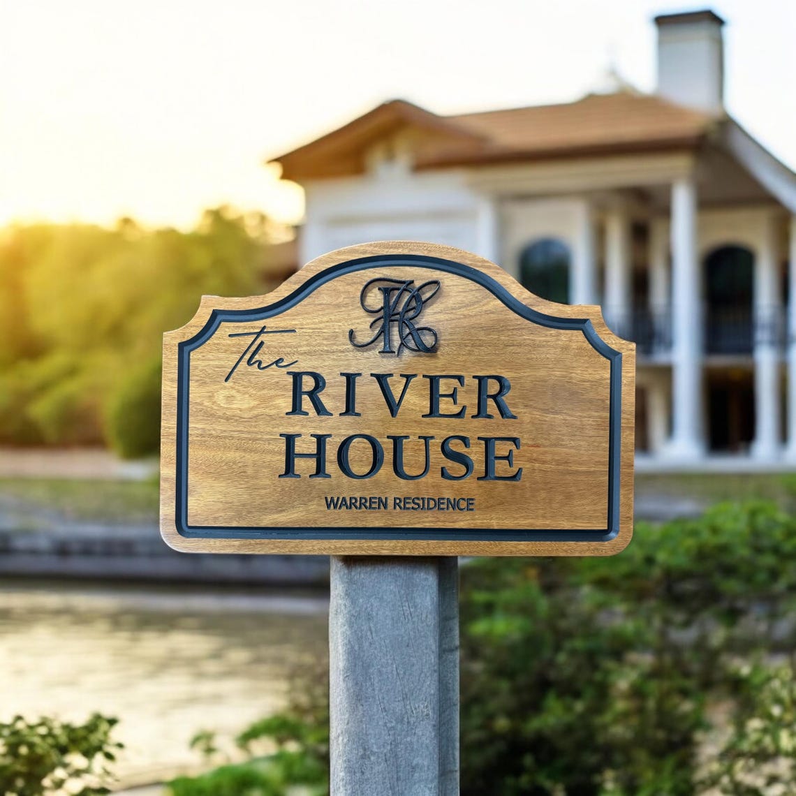 Custom Monogram Ranch Sign: Handcrafted Weatherproof Spotted Gum, 45 ...