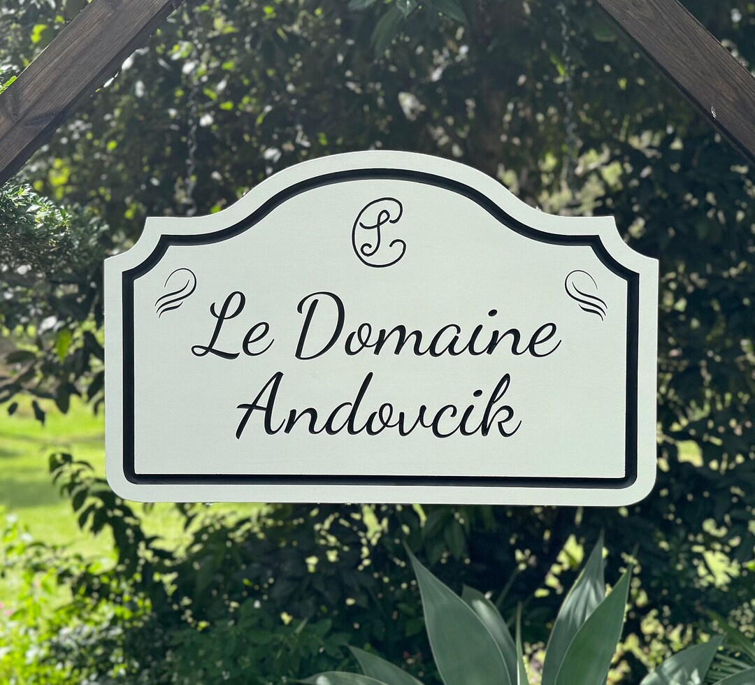 White Custom Hanging House Sign 80-100cm Hand Crafted Property Sign ...