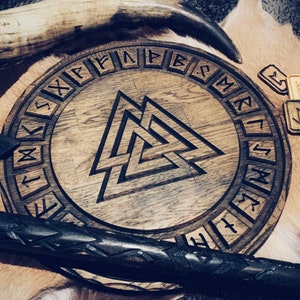 Norse Futhark Valknut Ritual Rune Tablet Viking Valhalla Engraved ...