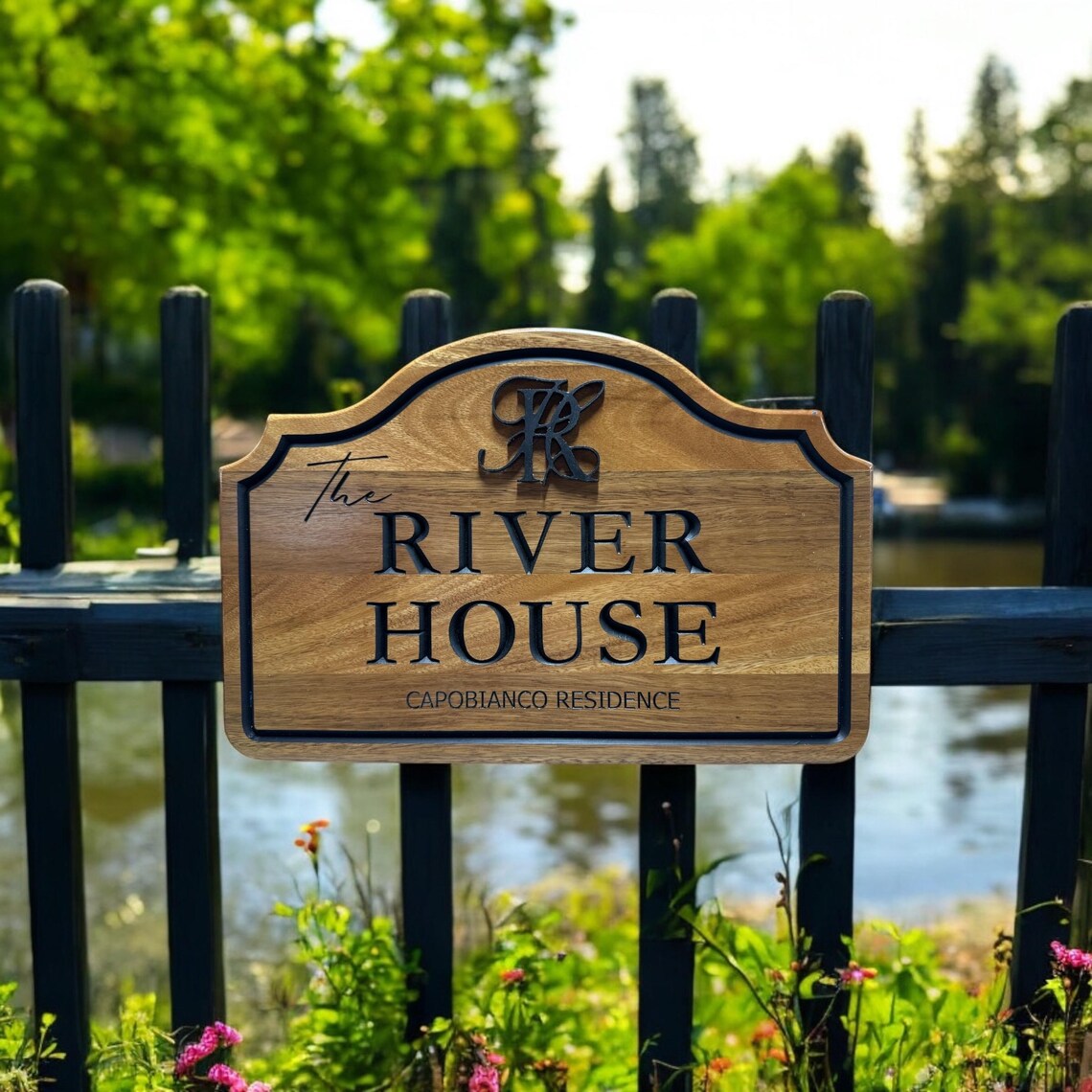 Custom Monogram Ranch Sign: Handcrafted Weatherproof Spotted Gum, 45 ...