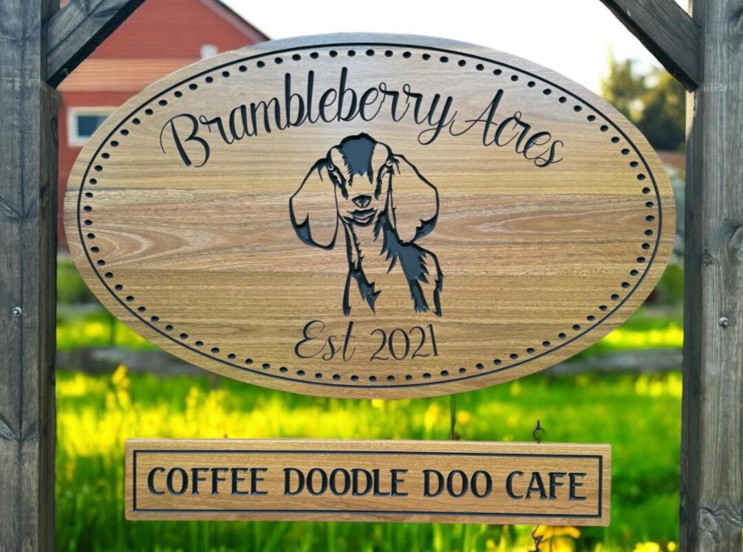 Custom Oval Wooden Property Sign: Handcrafted Weatherproof Business ...