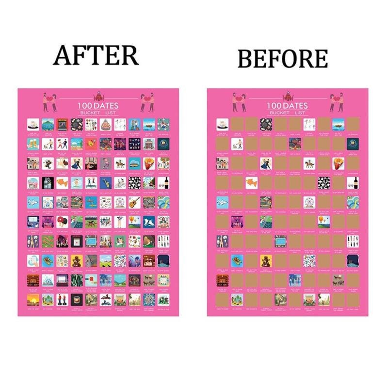 Scratch-off Poster, 100 Date Night Ideas for Couples, Creative & Fun ...