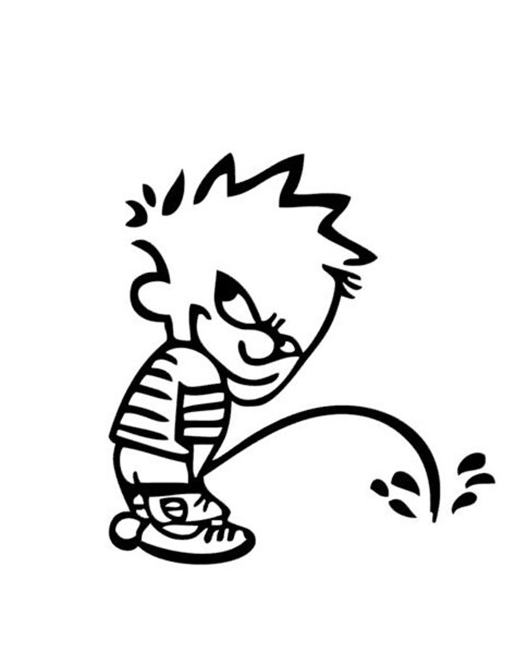 Boy Peeing Vinyl Decals, Funny Sign Decor Toilet. Bad Boy Peeing ...