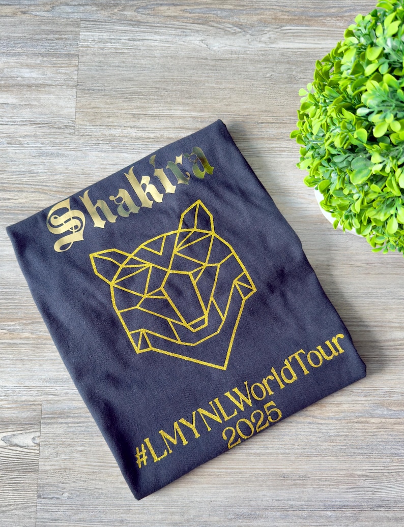 Shakira Concert Shirt 2025-2026 Custom Tour Tee With Glitter & Foil ...