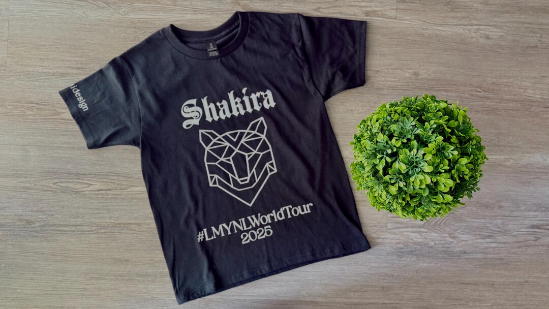 Shakira Concert Shirt 2025-2026 Custom Tour Tee With Glitter & Foil ...