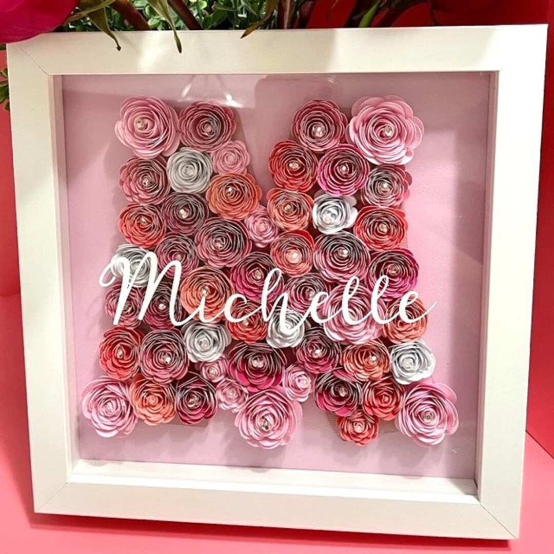 Personalized Shadow Box Flower Shadow Box Shadow Box Letter Shadow Box ...