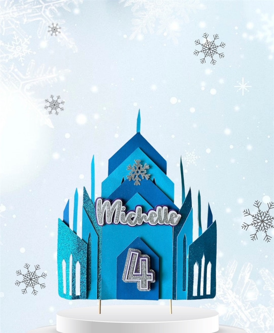 Frozen Castle Cake Topper Happy Birthday Cake Topper Frozen Birthday ...