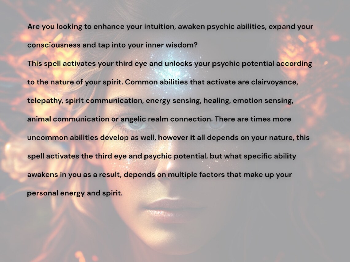 Third Eye Activation Spell Awaken Psychic Abilities - Etsy