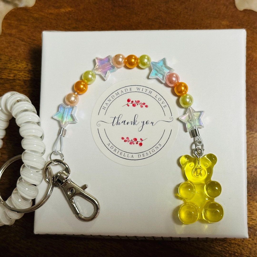 Handcrafted Yellow Gummy Bear Keychain, Bag Charm, Backpack Accessories ...