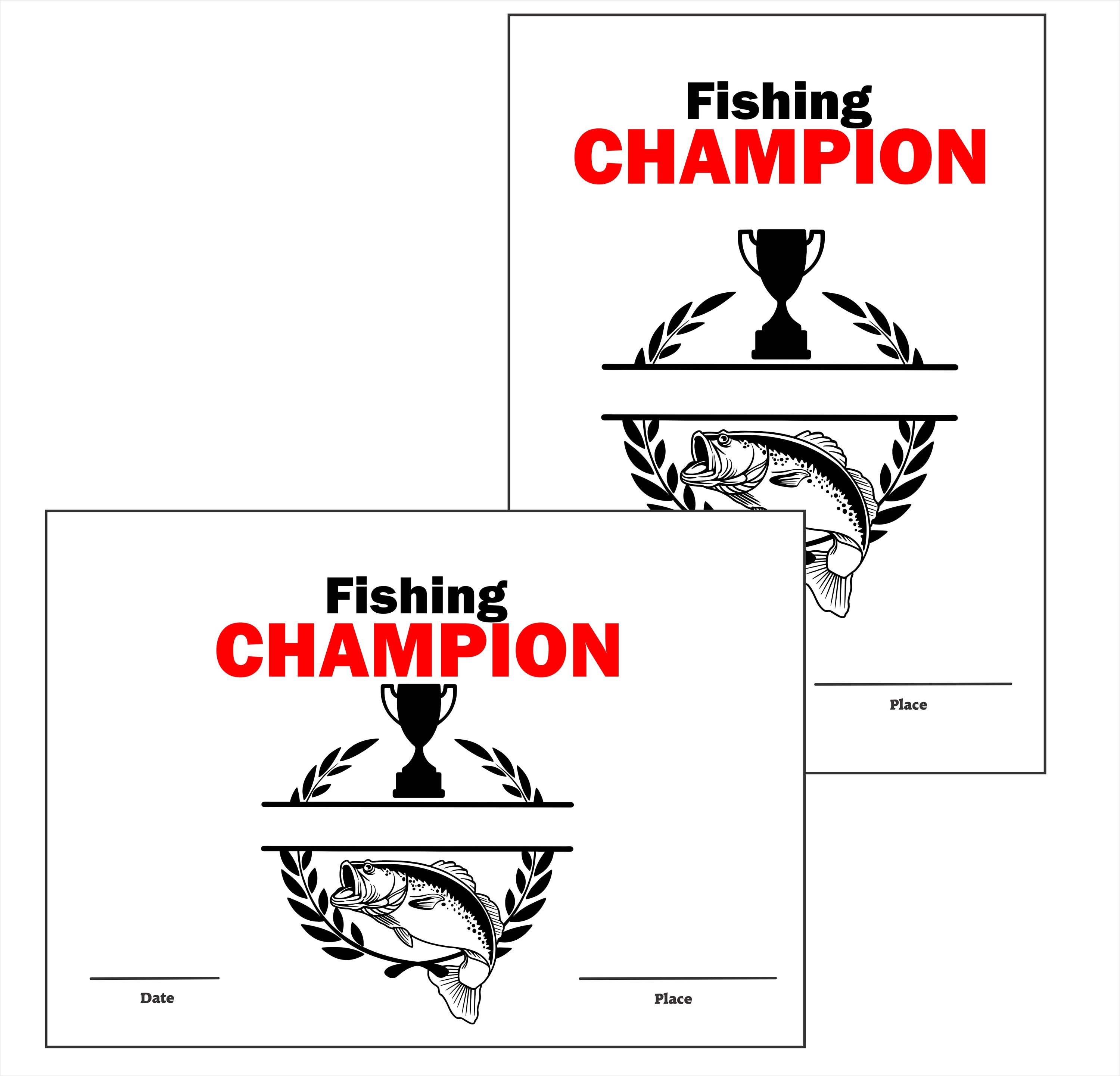 Unique Fishing Certificates as Pdf-dxf-svg-png Files for Direct ...