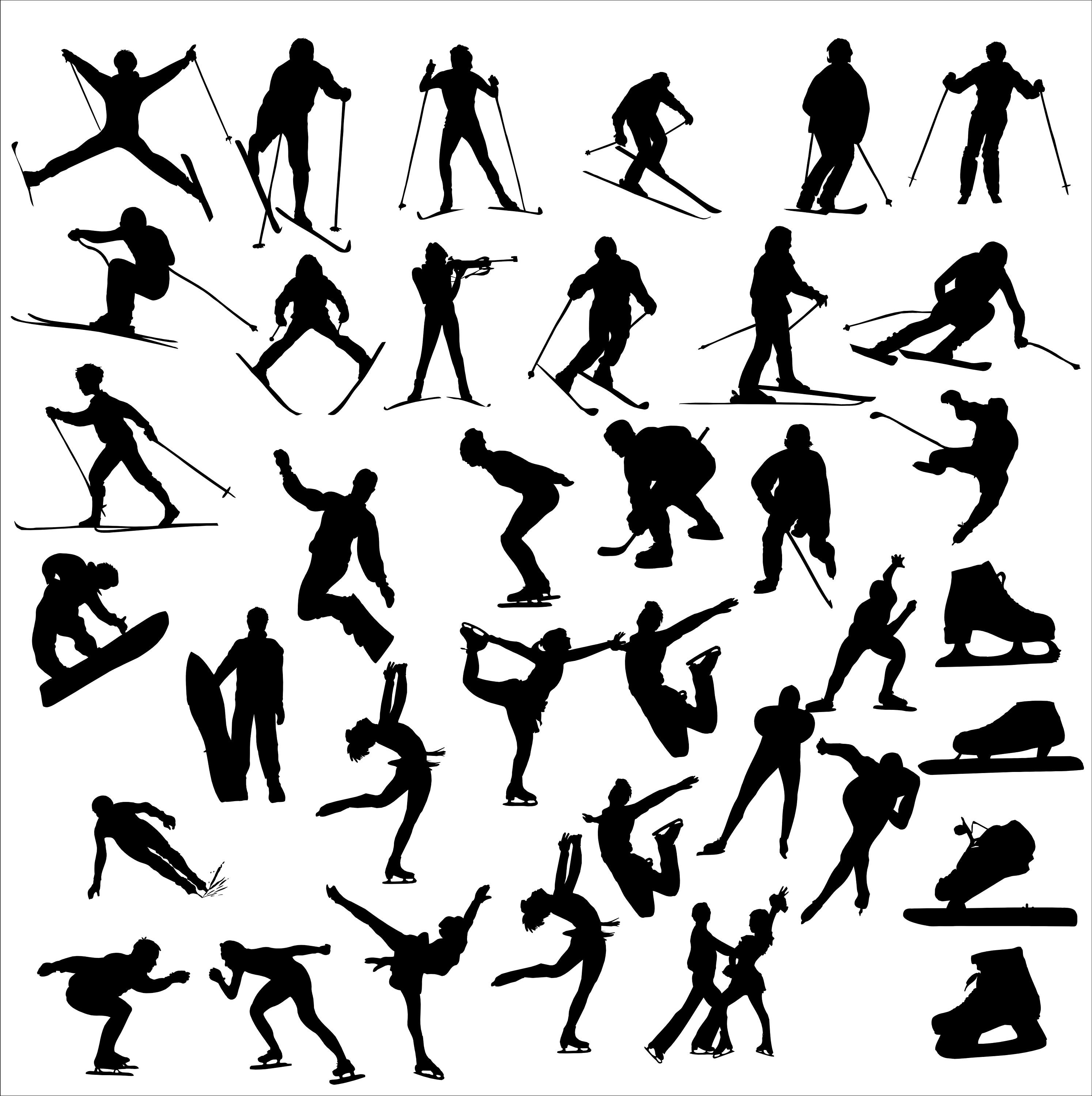 Unique Winter Sports Clipart as Dxf-svg-png-eps-jpg for Laser Cutting ...