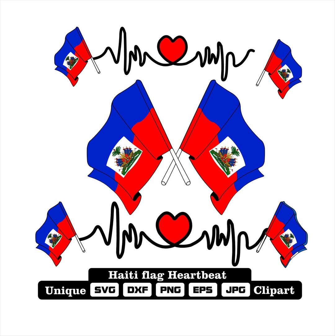 Flag and Cardio of Haiti in Dxf, Svg, Png, Eps and Jpg Files Unique ...