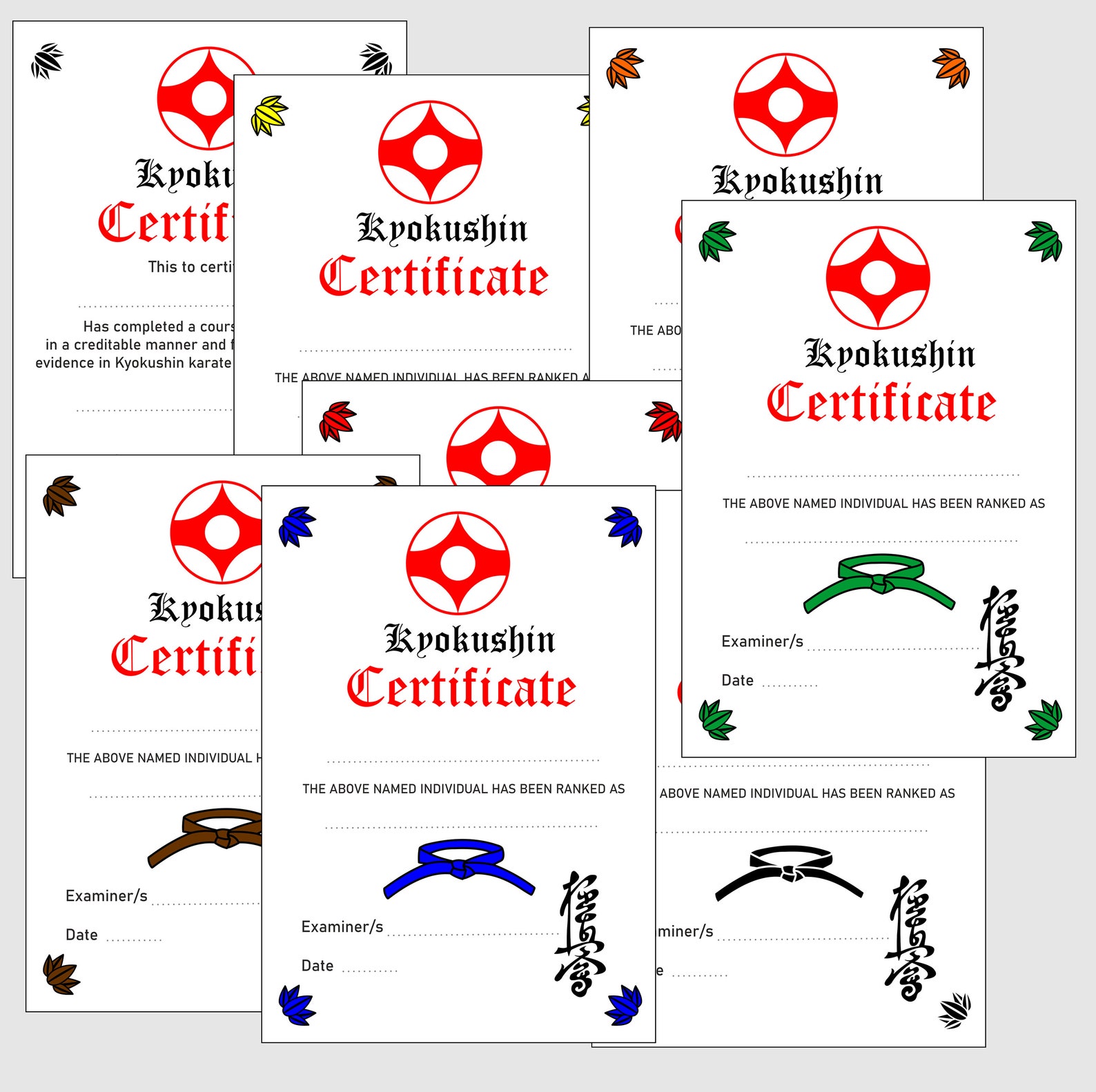 Kyokushin Karate Certificates and Awards Templates in PDF and PNG ...