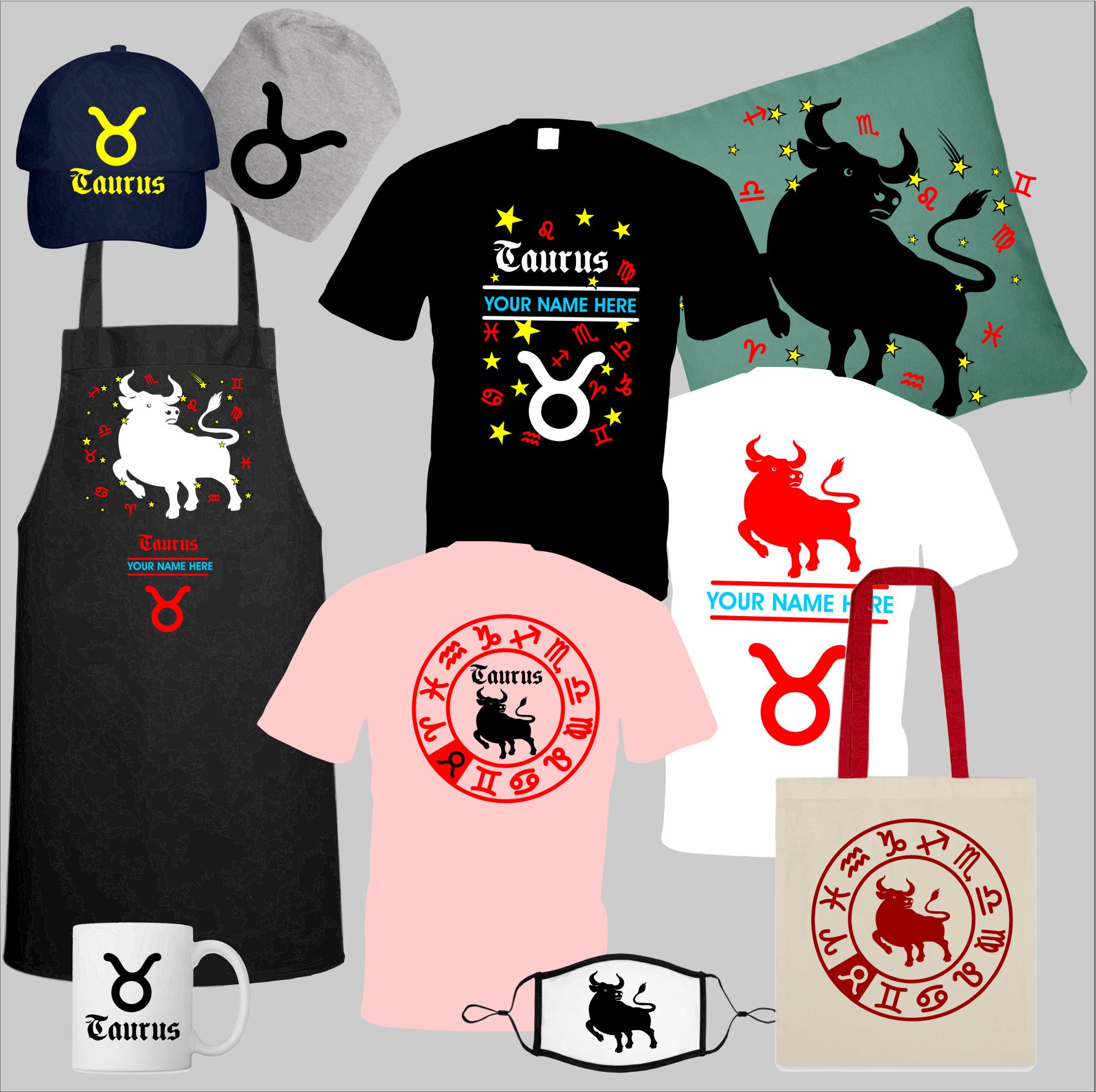 Zodiac Sign Taurus Clip Art Dxf Svg, Png,eps, Jpg, for Shirt Design ...