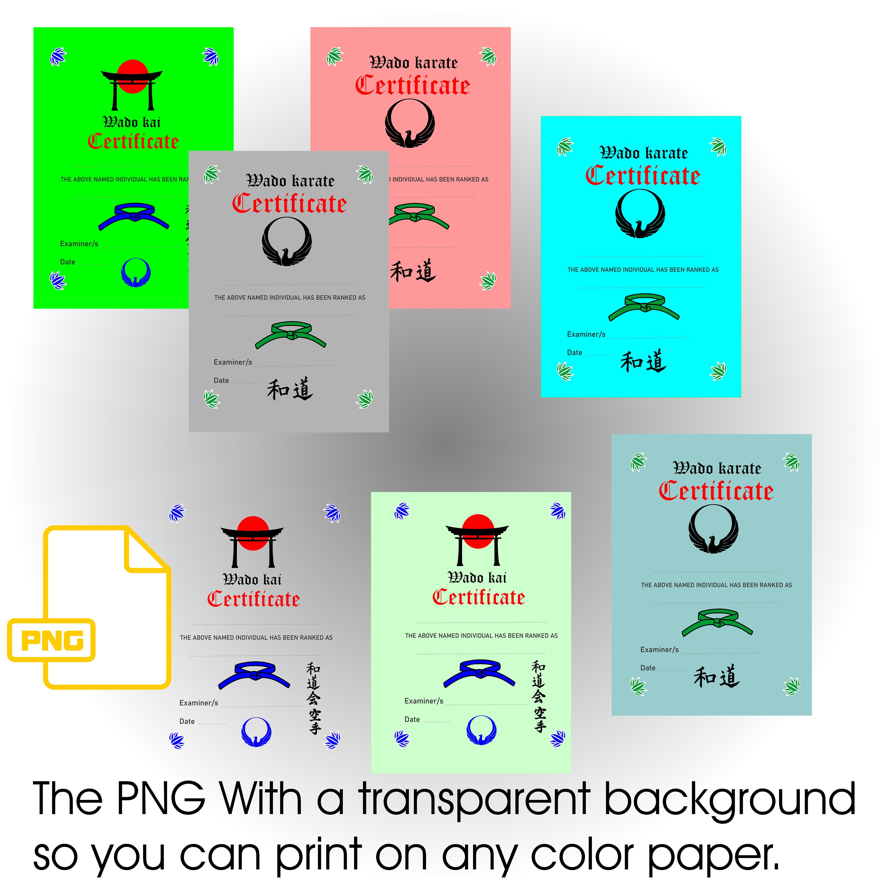 Wado Karate Certificates and Awards Templates in PDF and PNG. Reward ...