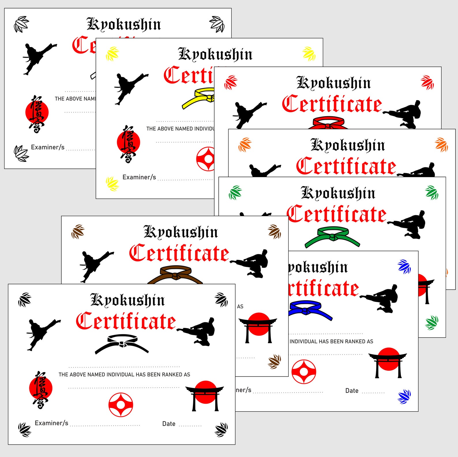 Kyokushin Karate Certificates and Awards Templates in PDF and PNG ...