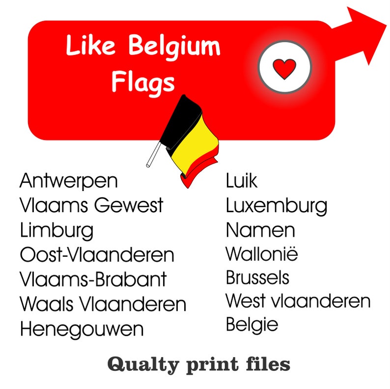 Belgium Provinces Flags Clipart: Heart & Laurel Wreath Designs (PNG ...