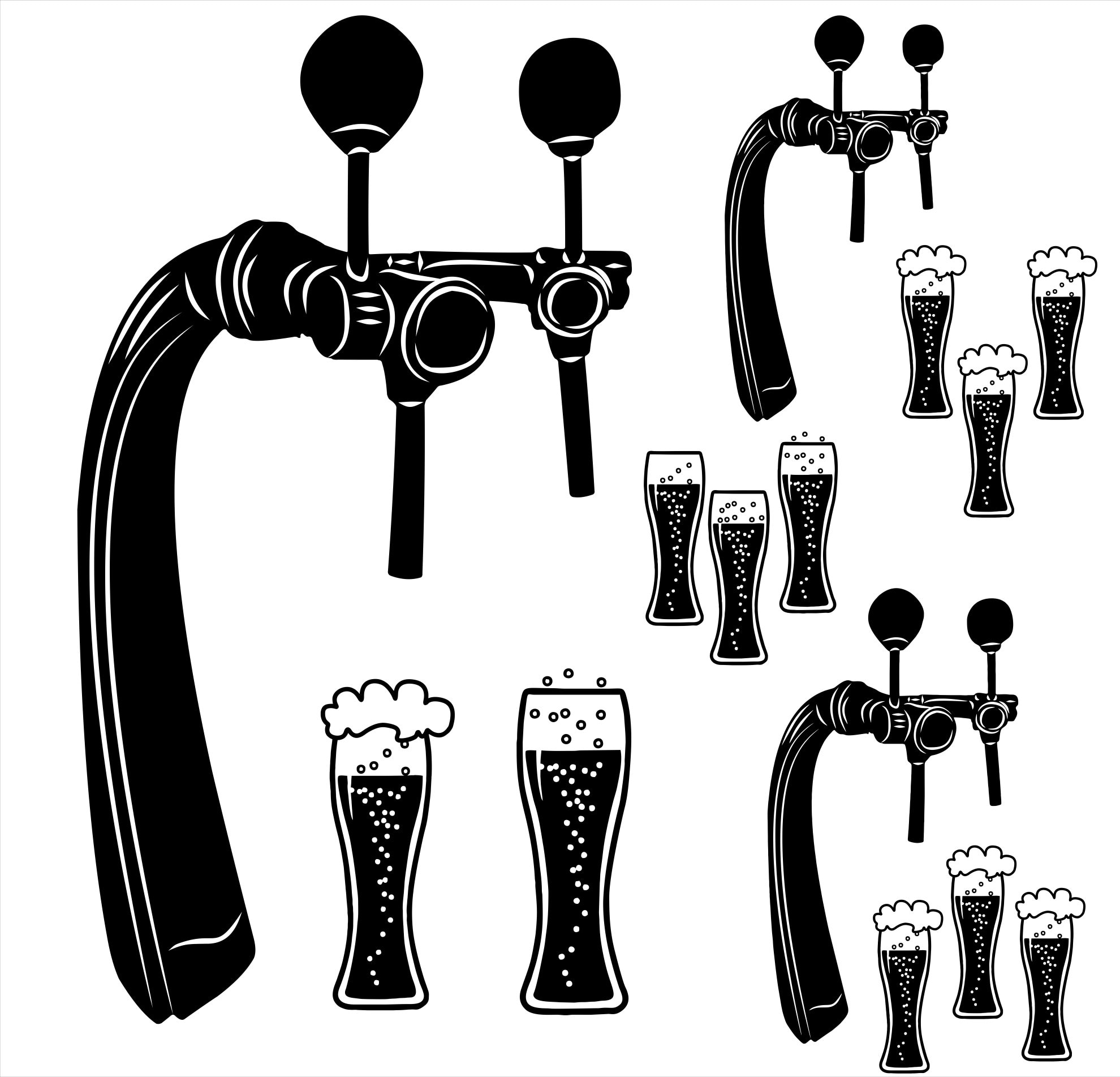 Unique Beer Tap as Dxf-svg-png-eps-jpg Illustrations for Engraving ...