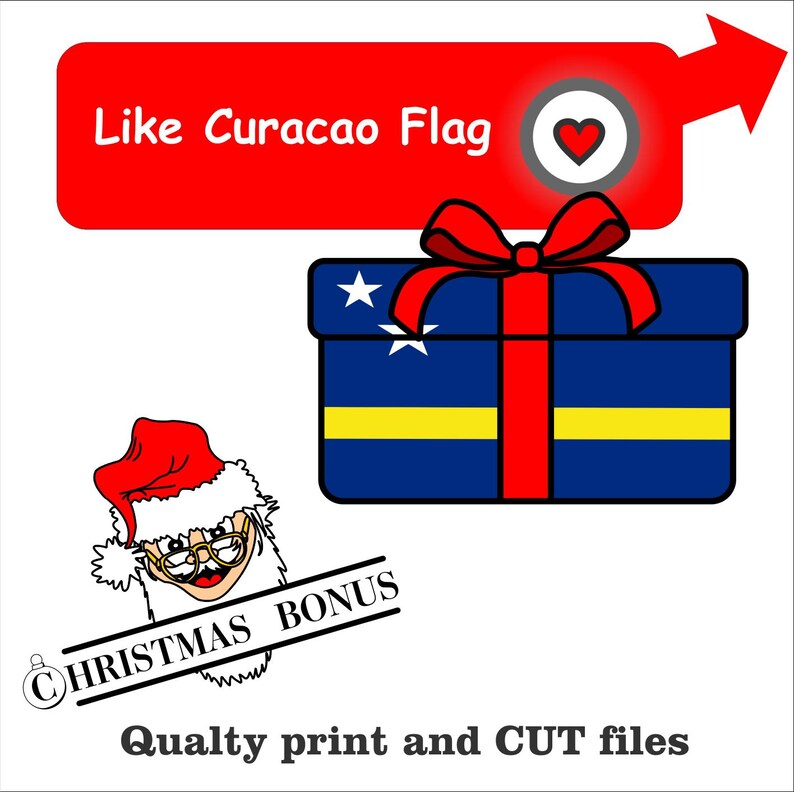 Flag and Cardio of Curacao in Dxf, Svg, Png, Eps and Jpg Files Unique ...