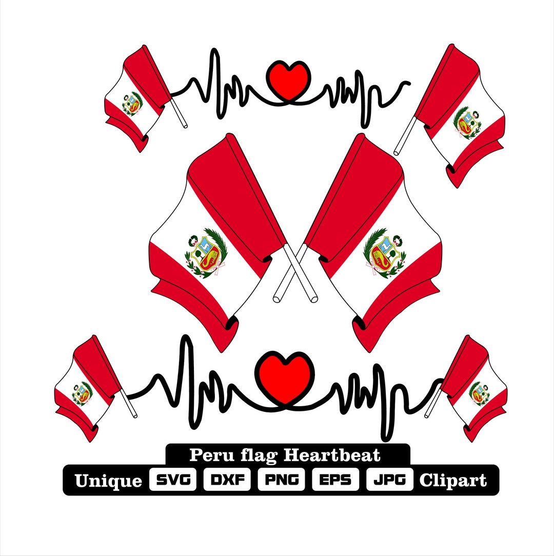 Flag and Cardio of Peru in Dxf, Svg, Png, Eps and Jpg Files Unique ...