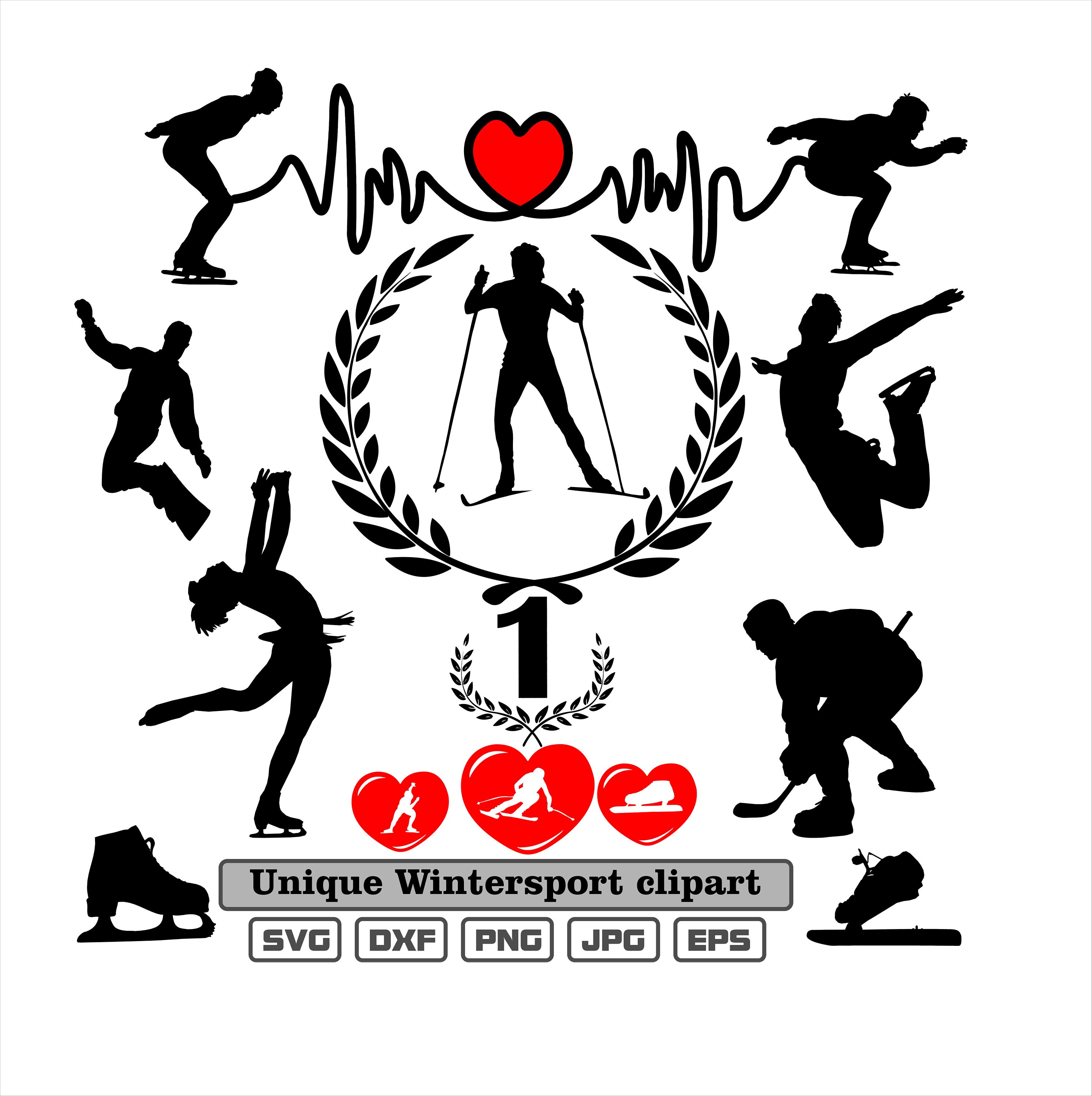 Unique Winter Sports Clipart as Dxf-svg-png-eps-jpg for Laser Cutting ...