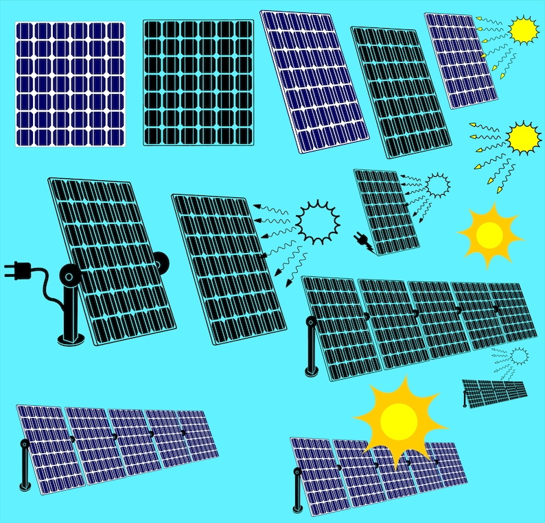 Unique Solar Panels Clipart as Dxf-svg-png-eps-jpg Illustrations for ...