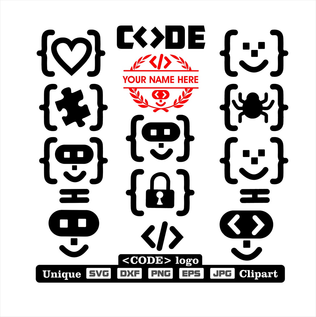 Unique Unique Programmer Code Logos as Dxf-svg-png-eps-jpg ...