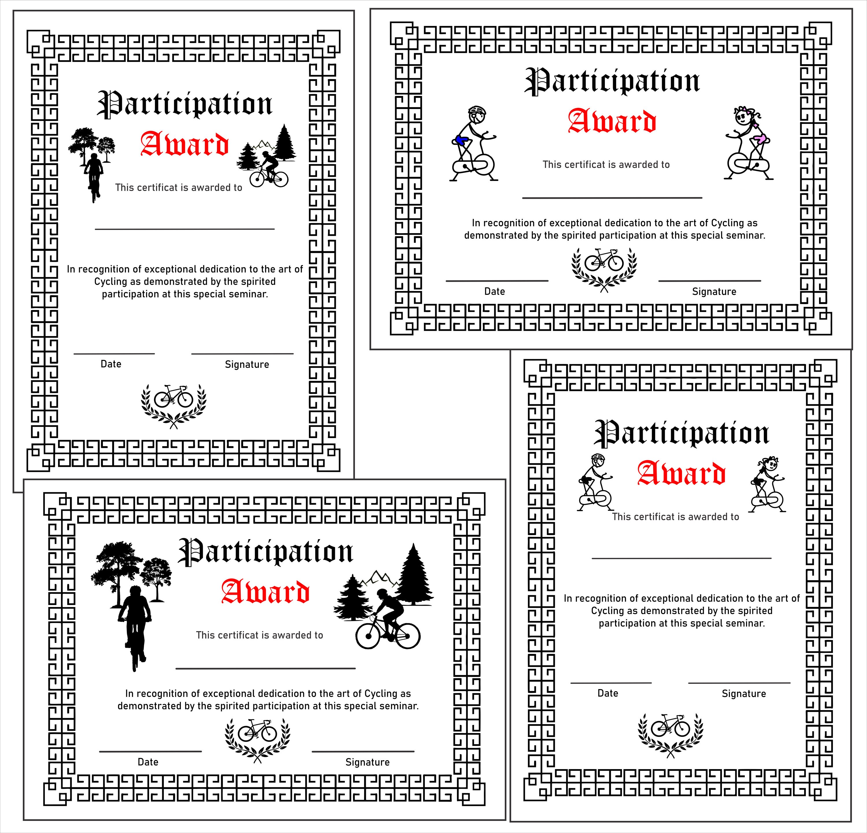 Unique Cycling Certificates as Pdf-dxf-svg-png Files for Direct ...