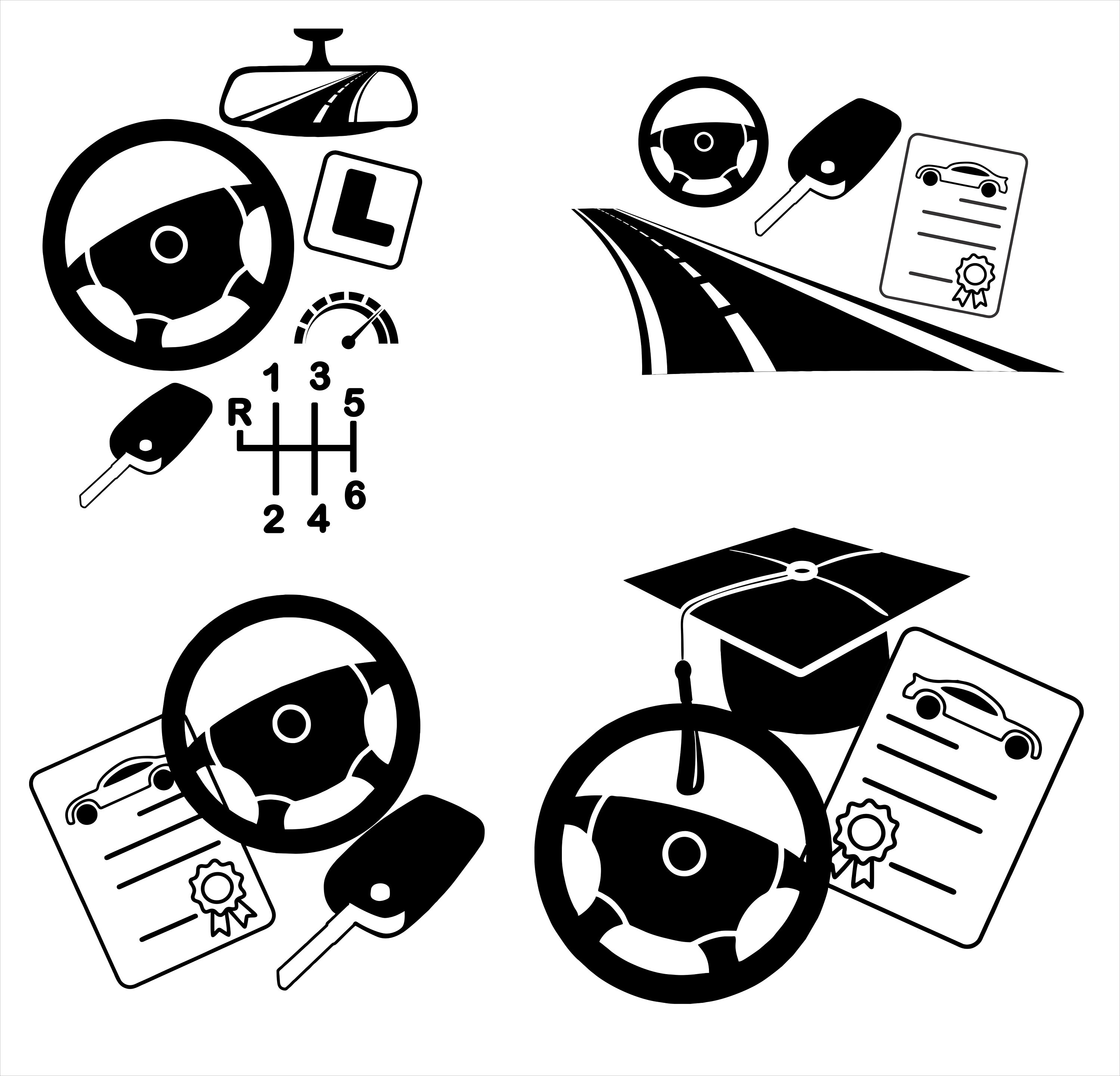 Unieke rijbewijs clipart als dxf-svg-png-eps-jpg illustraties voor ...