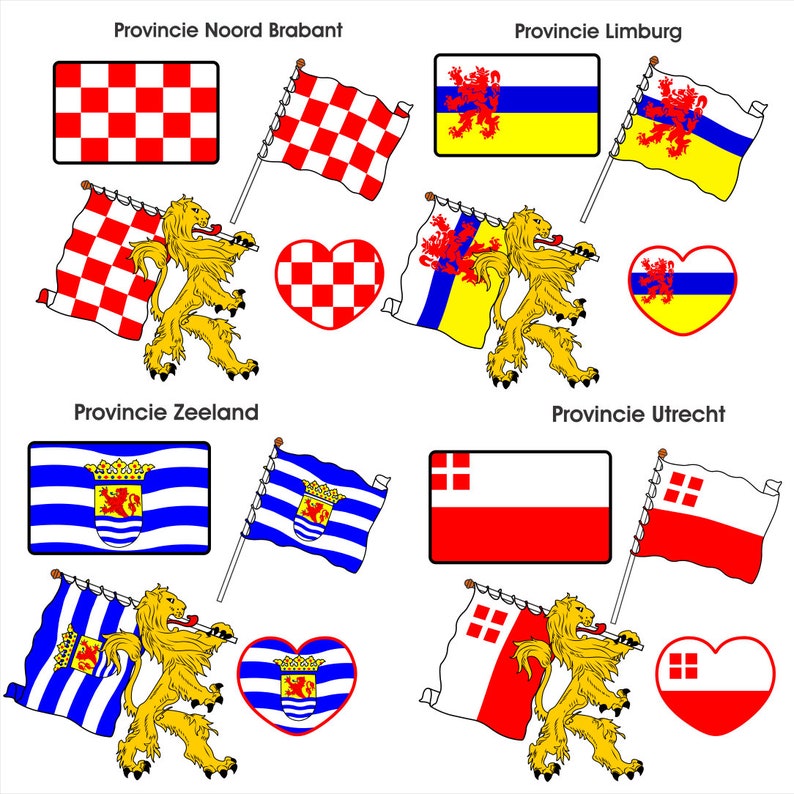 Flags of the 12 Provinces of the Netherlands as Dxf-svg-png-eps-jpg ...