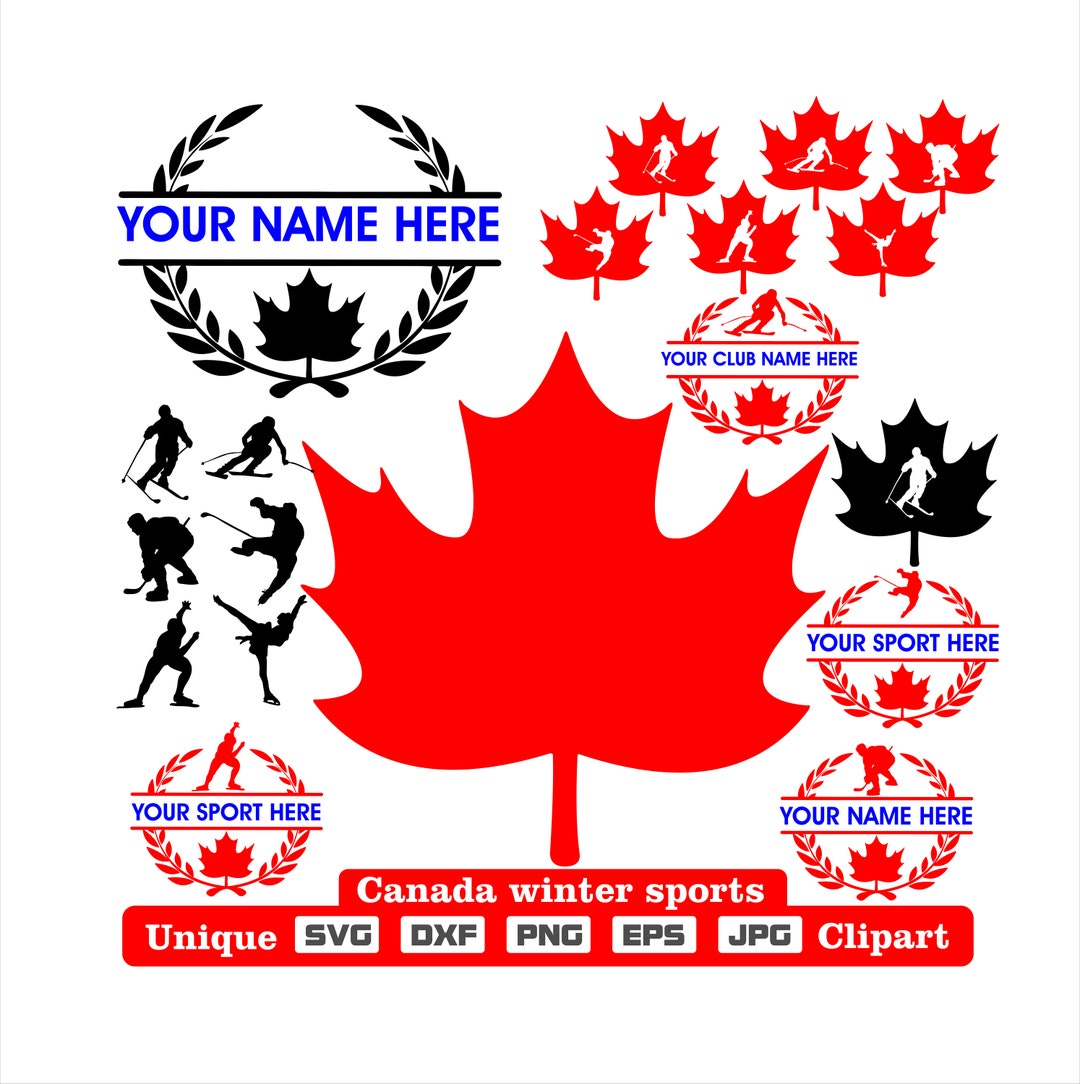 Canada Winter Sports Clip Art Dxf Svg Png Eps Jpg for - Etsy
