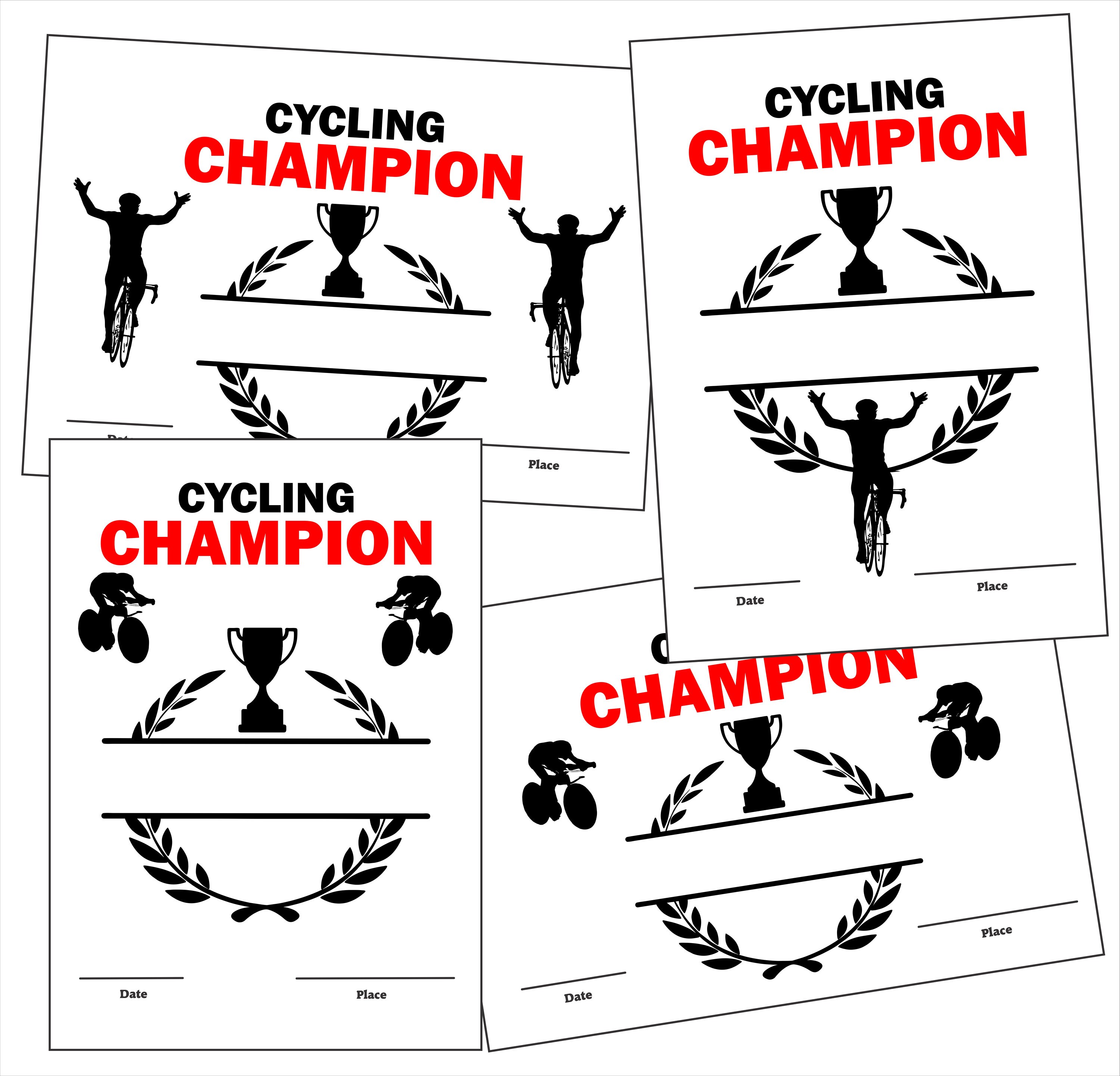 Unique Cycling Certificates as Pdf-dxf-svg-png Files for Direct ...