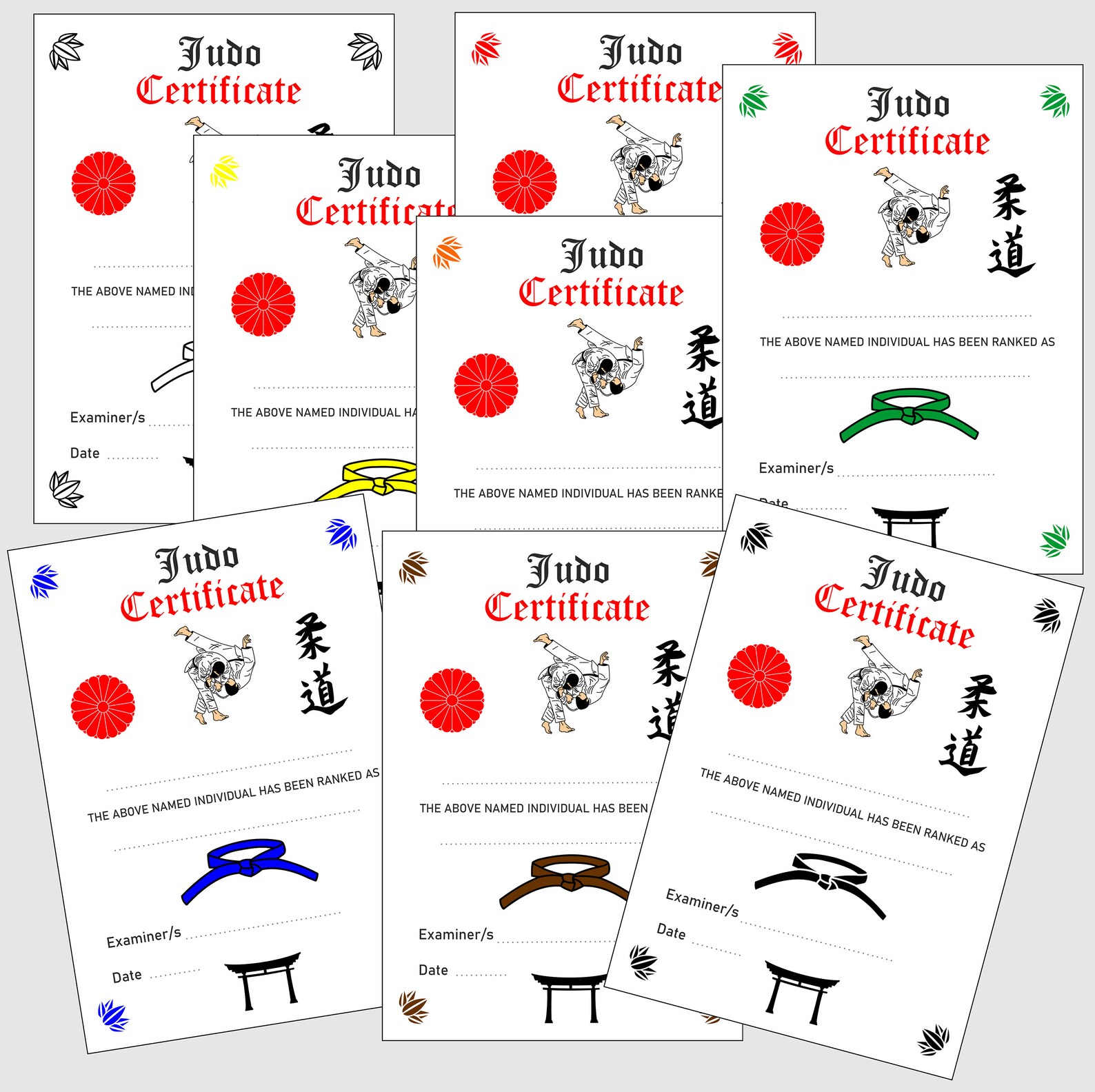 Judo Certificates and Awards Templates in PDF and PNG. Reward Those Who ...